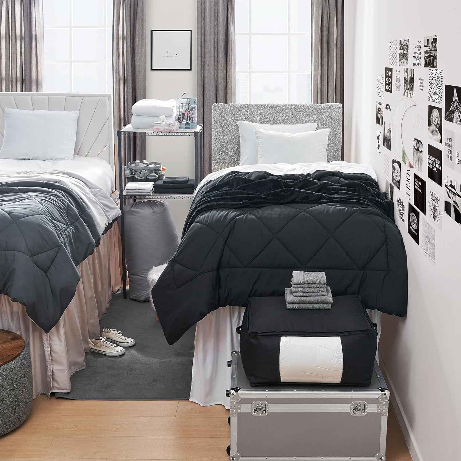 Complete Dorm Room Essentials Twin XL Black Color Set | Ultimate College Supplies Pack - Walmart.com