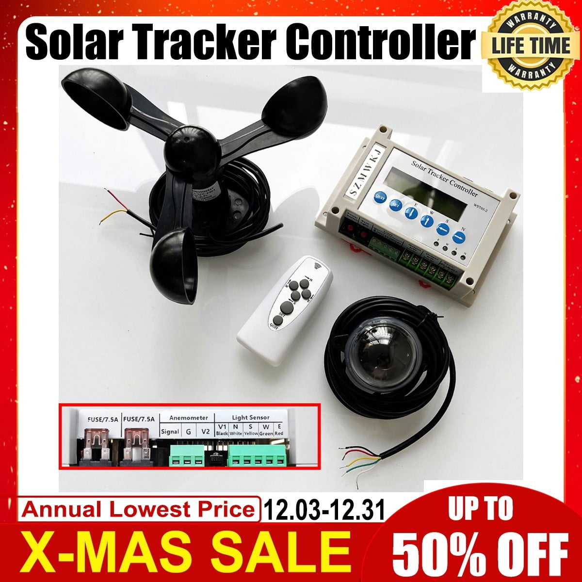 Complete Dual Axis Solar Tracker Linear Actuator Controller W/ Wind ...