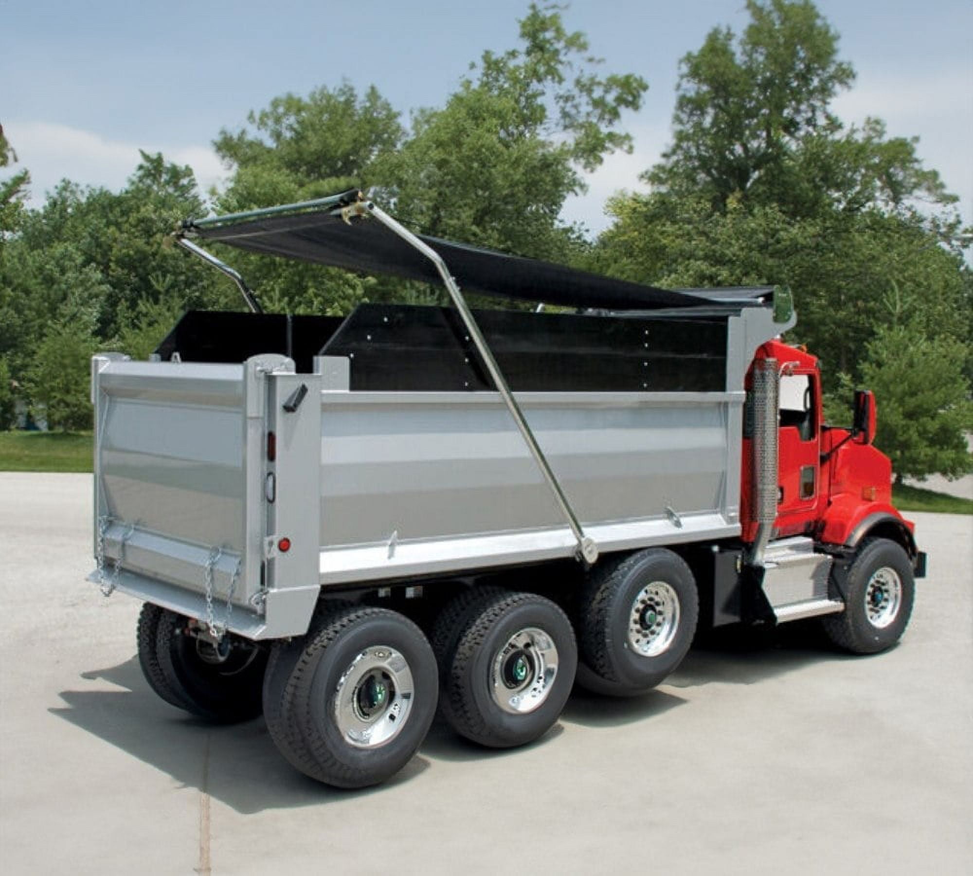 Complete Electric Aluminum 4-Spring Dump Truck Tarp System with 6'6" x ...