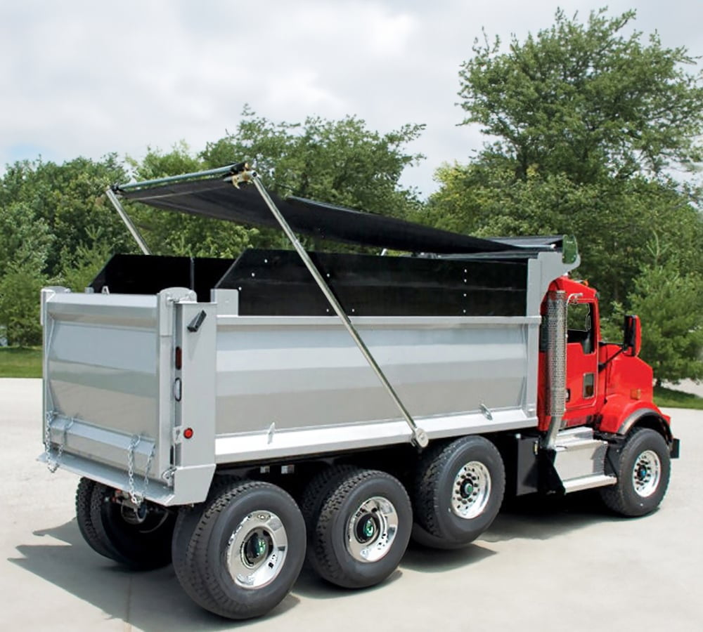 Complete Electric Aluminum 4-Spring Dump Truck Tarp System - 600W 50:1 ...