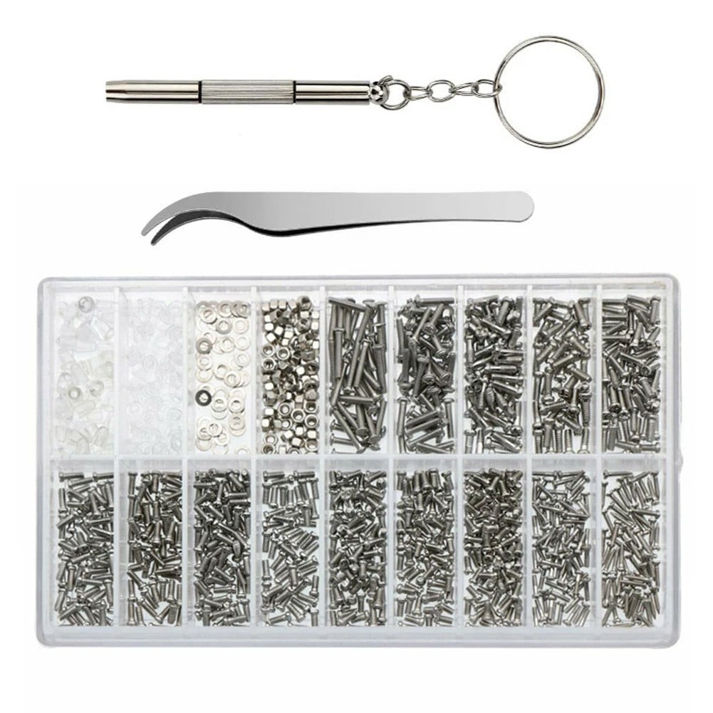 Complete Eyeglass Repair Kit 1000 Screws with Tweezers and Screwdriver ...