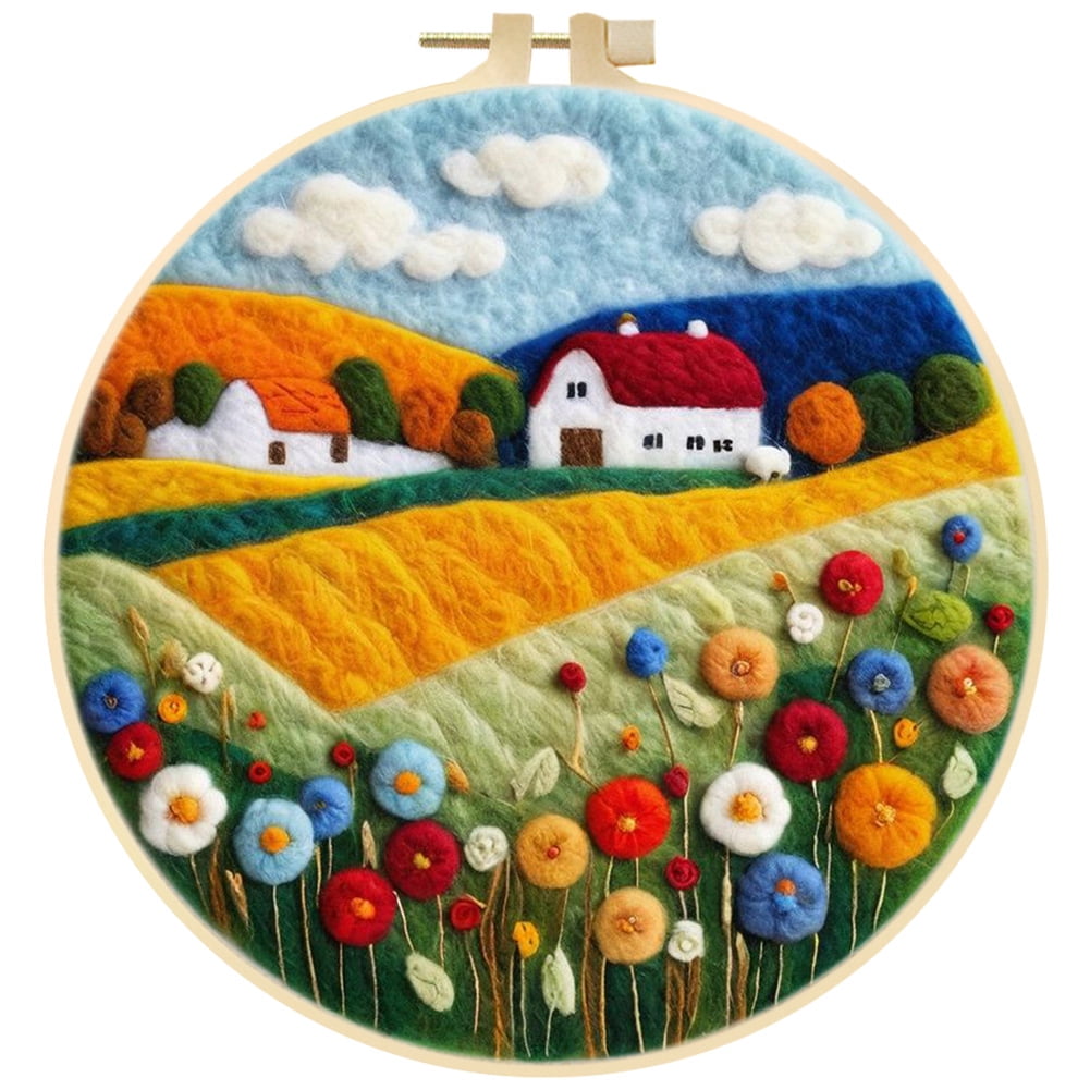 Complete Felt Painting Set DIY Wool Felt Painting Kit Natural Scenery ...