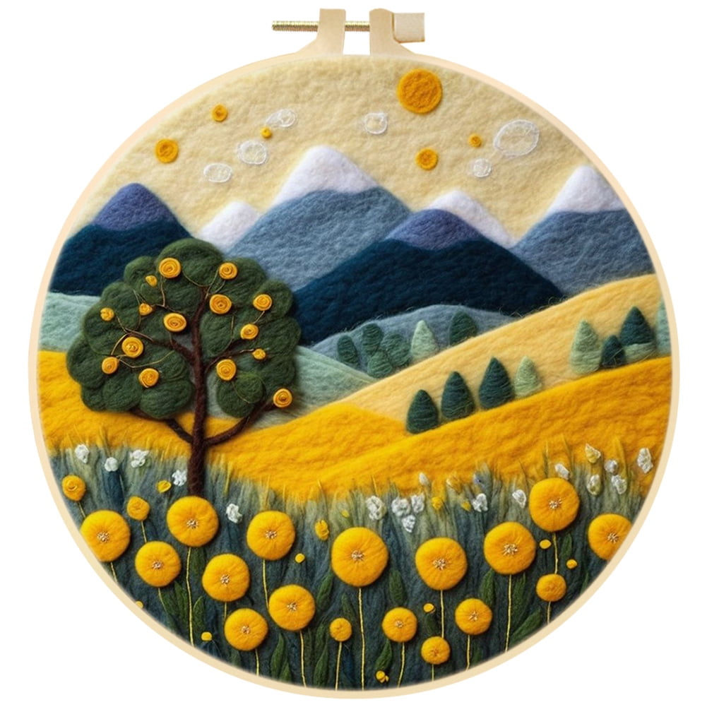 Complete Felt Painting Set DIY Wool Felt Painting Kit Natural Scenery ...