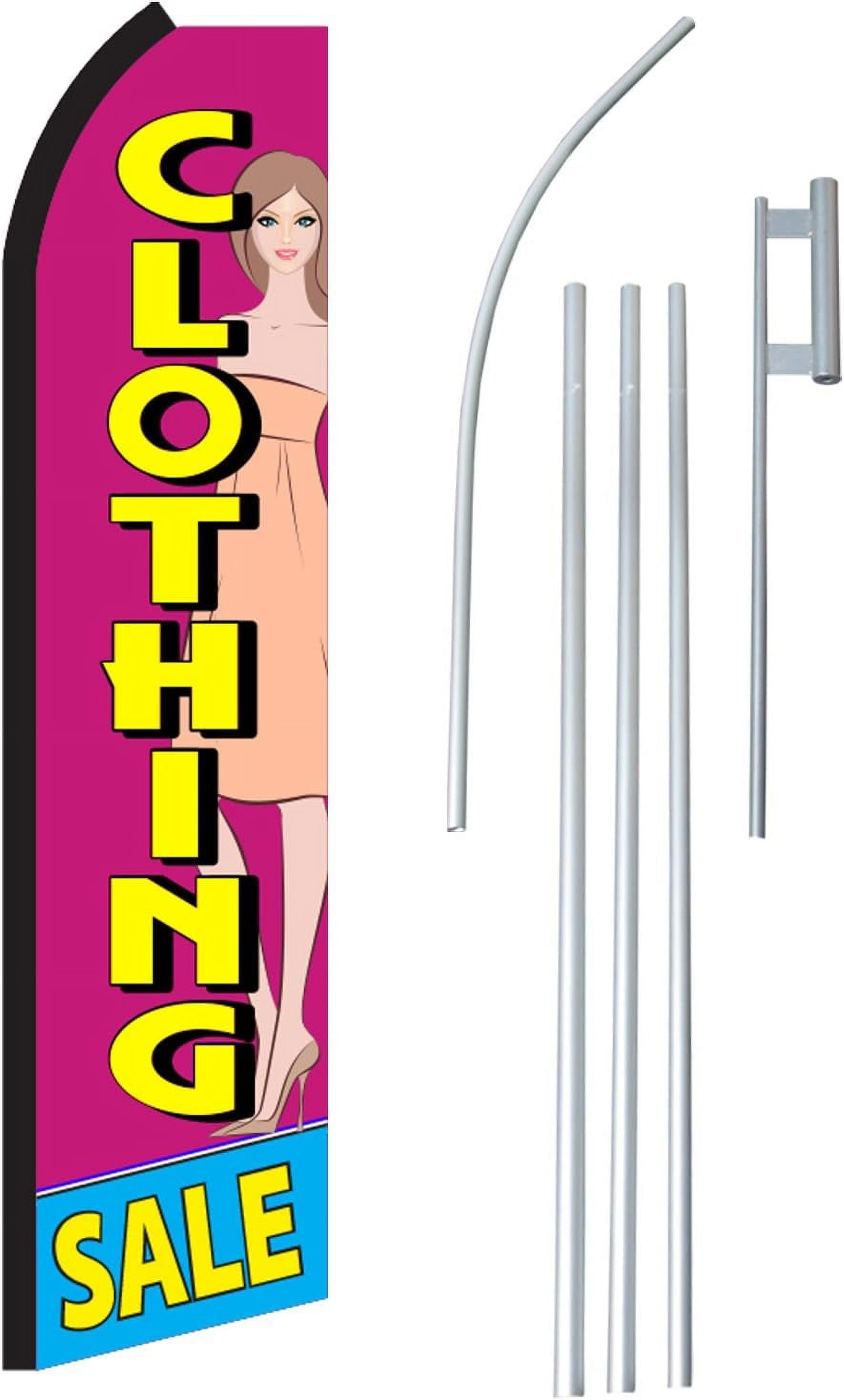 Complete Flag Kit - Includes 12' Swooper Feather Business Flag With 15 ...