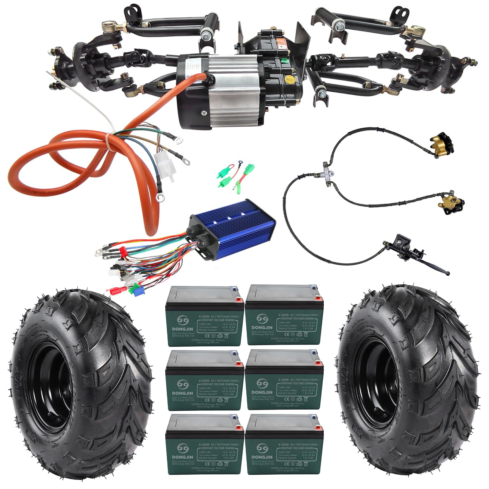 Complete Front Axle Kit 4 Wheel Drive Half Axle Assembly Shock Swingarm ...