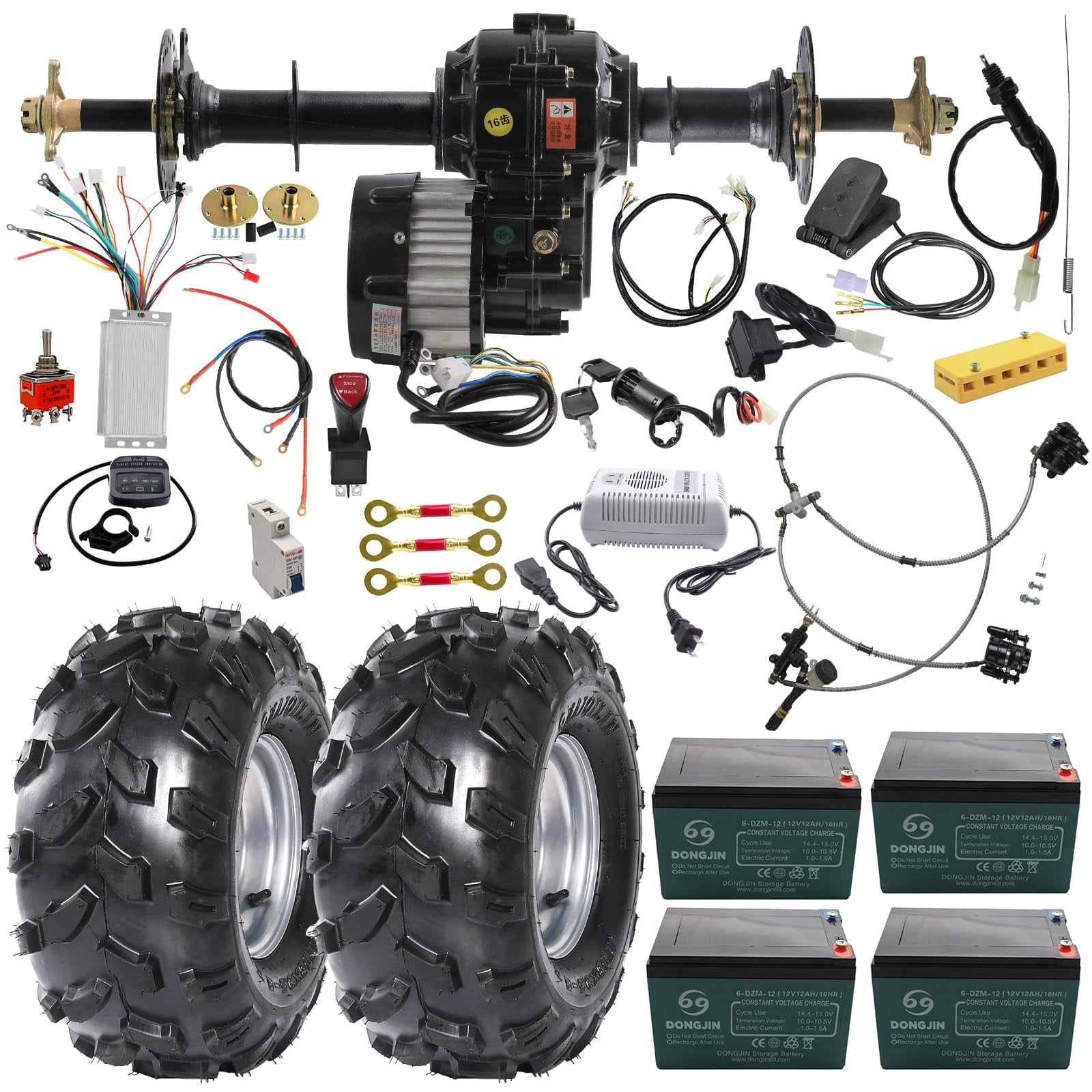 Complete Go Kart Assembly Kit, 30" Rear Axle Kit 48V 1000W Brushless ...
