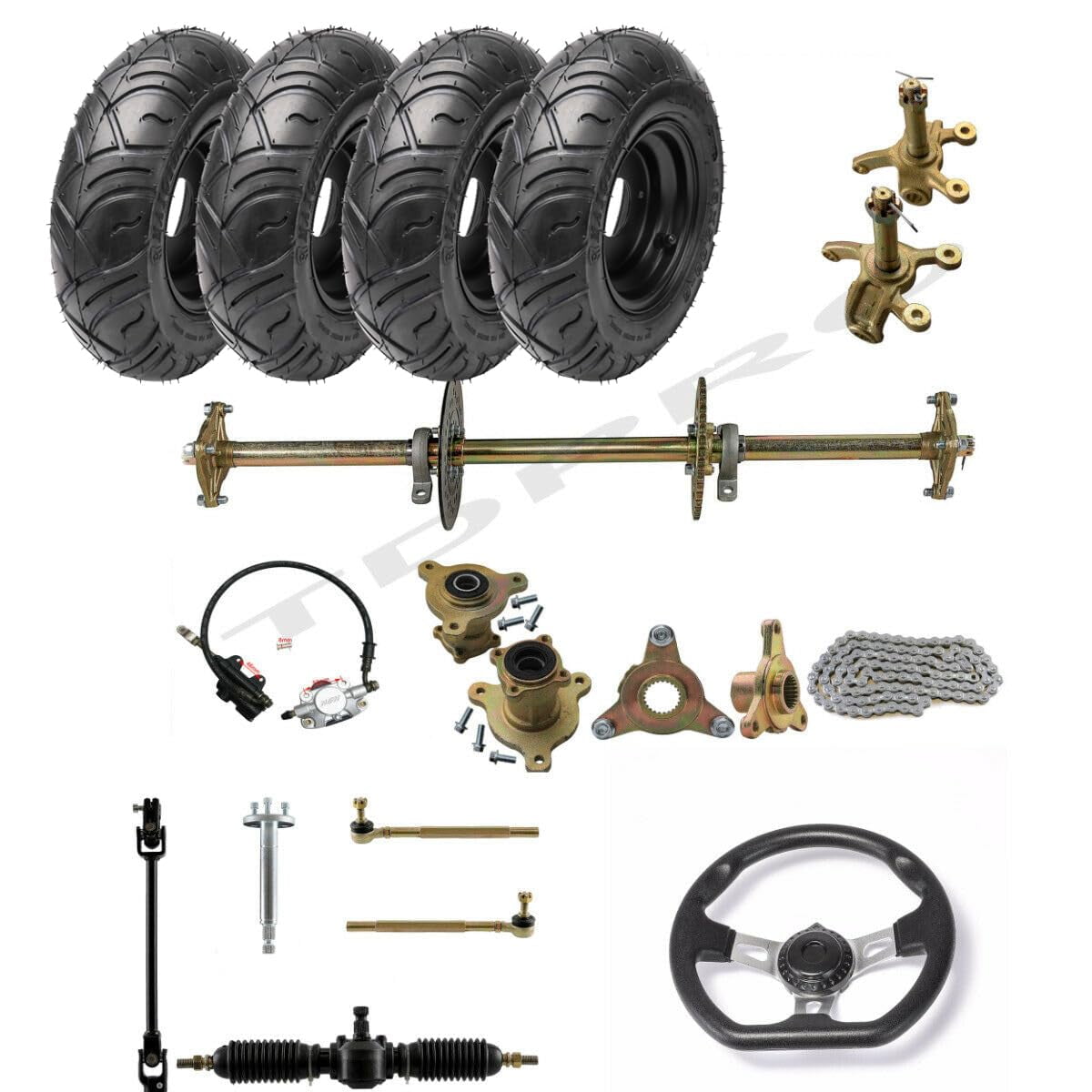 Complete Go Kart & Drift Trike 32" Rear Axle Kit with 13x5.00-6" Wheel ...