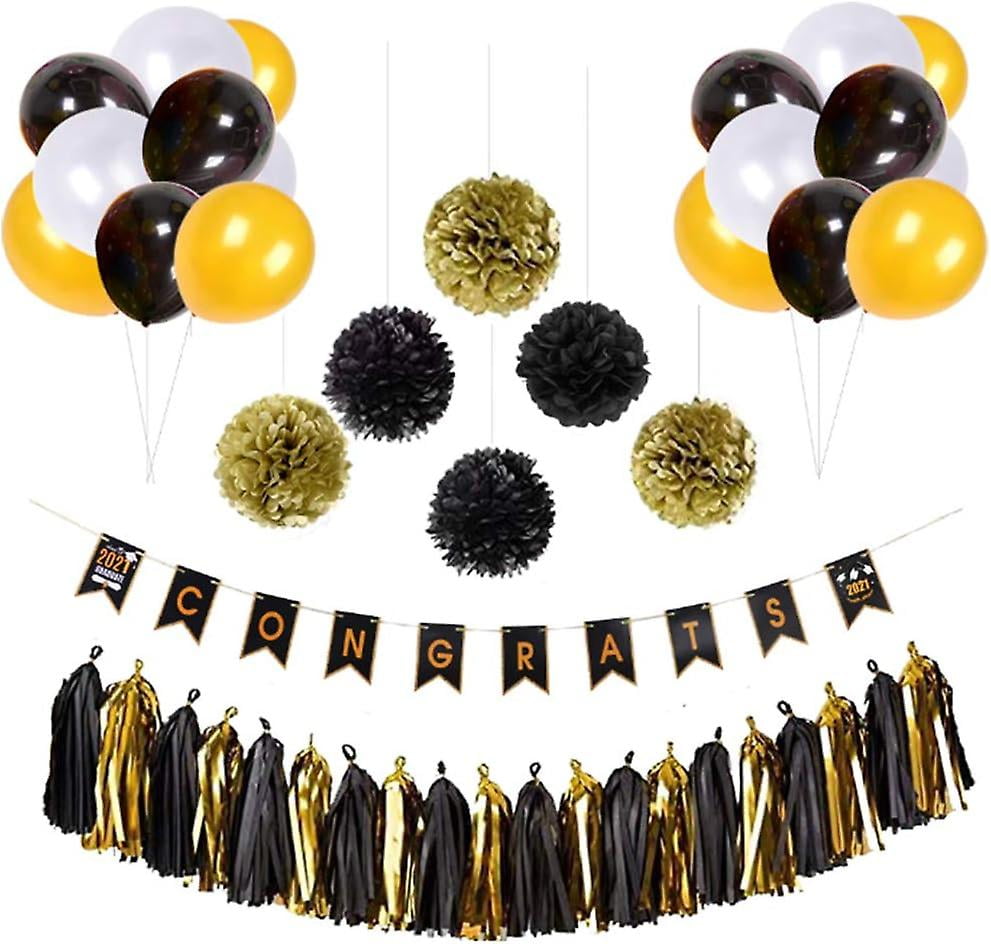 Complete Graduation Party Supplies Pack: 45 Items, Balloons, Banners ...
