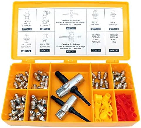 Complete Grease Fitting Replacement Kit - SAE and metric Zerks, multi ...