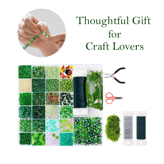 Complete Green Glass Bead Kit - Forever Plant Making Set with 422 Pcs ...