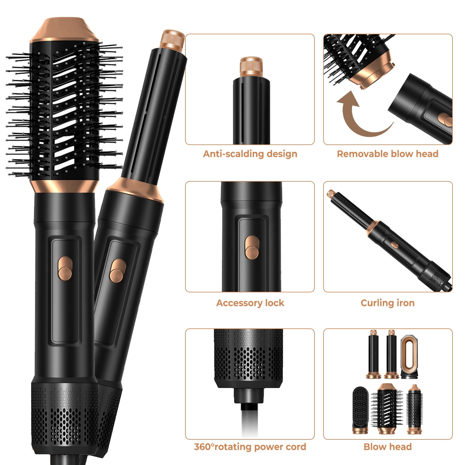 Complete Hair Styling System, 6-in-1 Hot Air Multi-Styler with Auto ...