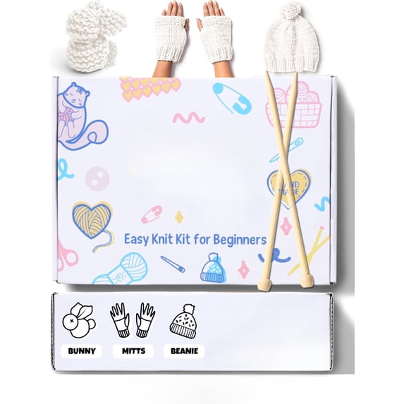 Complete Knitting Kit for Beginners - Learn to Knit Kit with Knitting ...