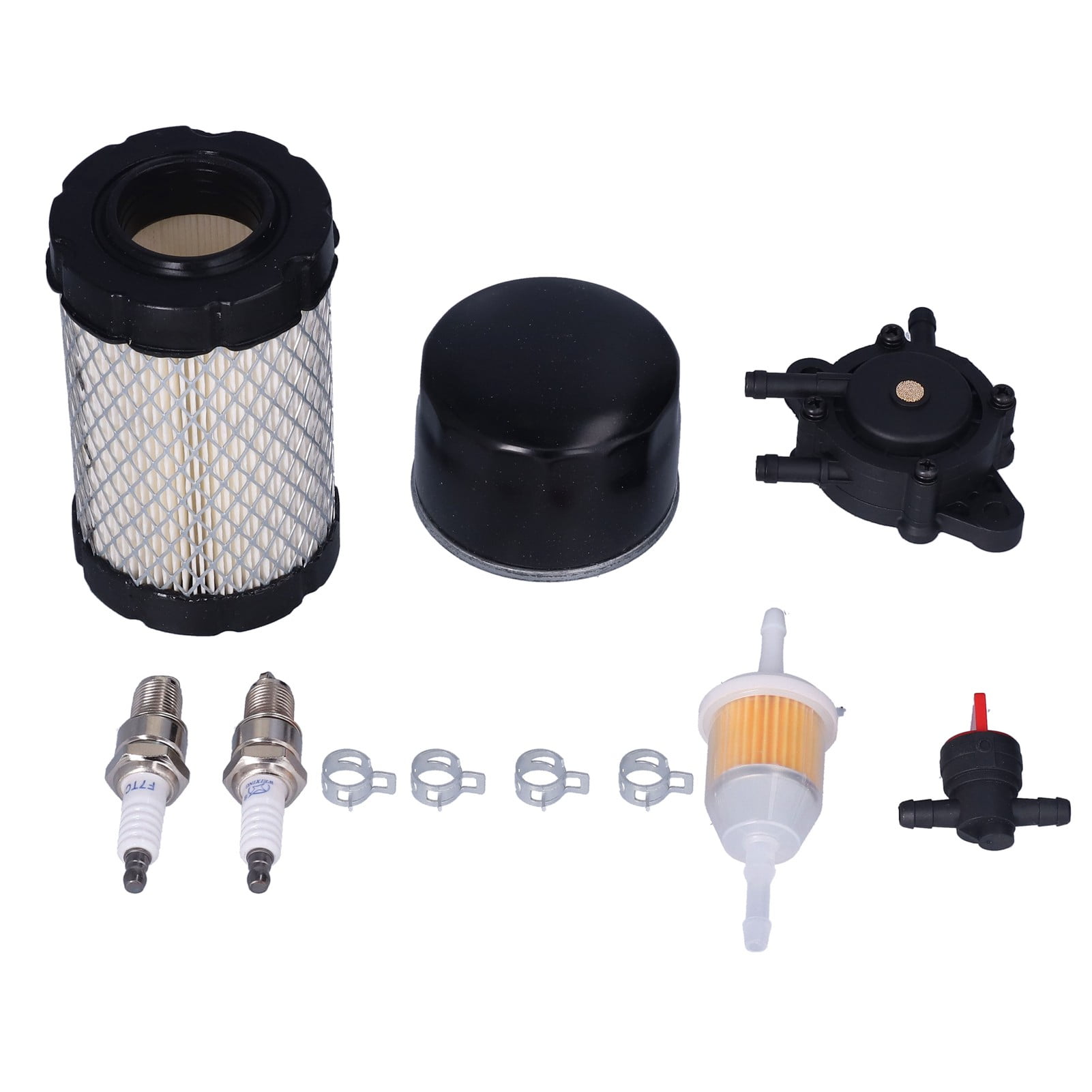Complete Lawn Mower Maintenance Kit, Air, Oil, Fuel Filters Pump For ...