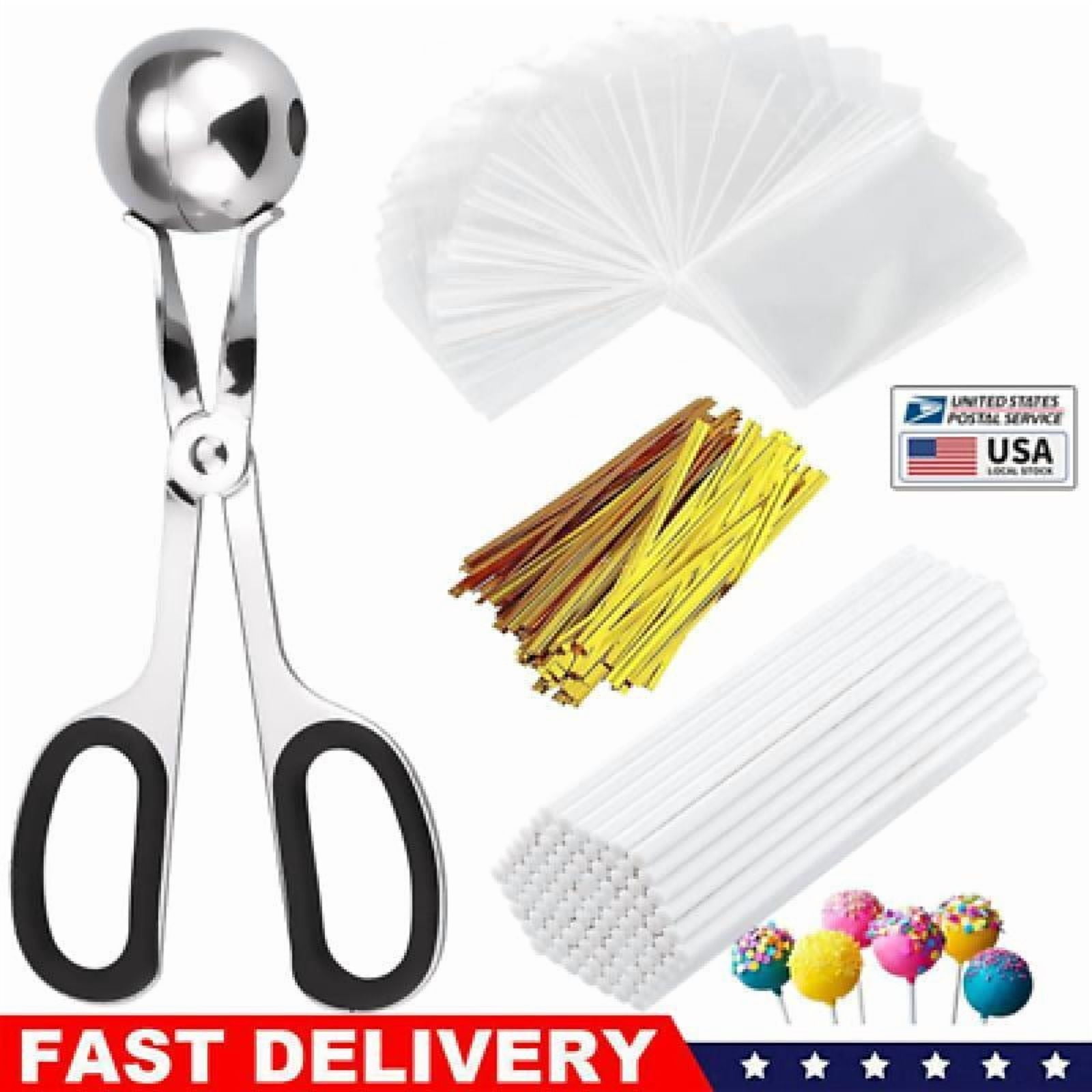 Complete Lollipop Cake Pop Maker Kit with 100 Sticks, 100 Parcel Bags ...