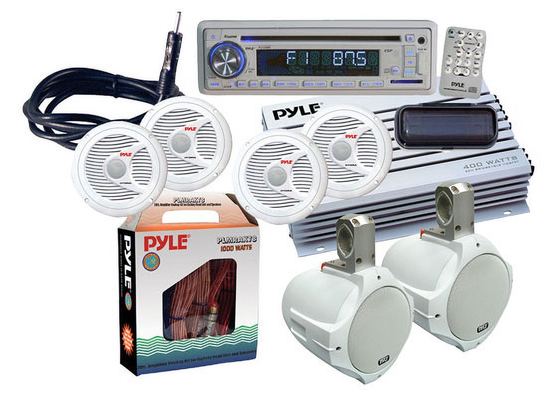 Complete Marine Water Proof 6 Speaker CD/USB/Mp3/Combo w/ Stereo Cover ...