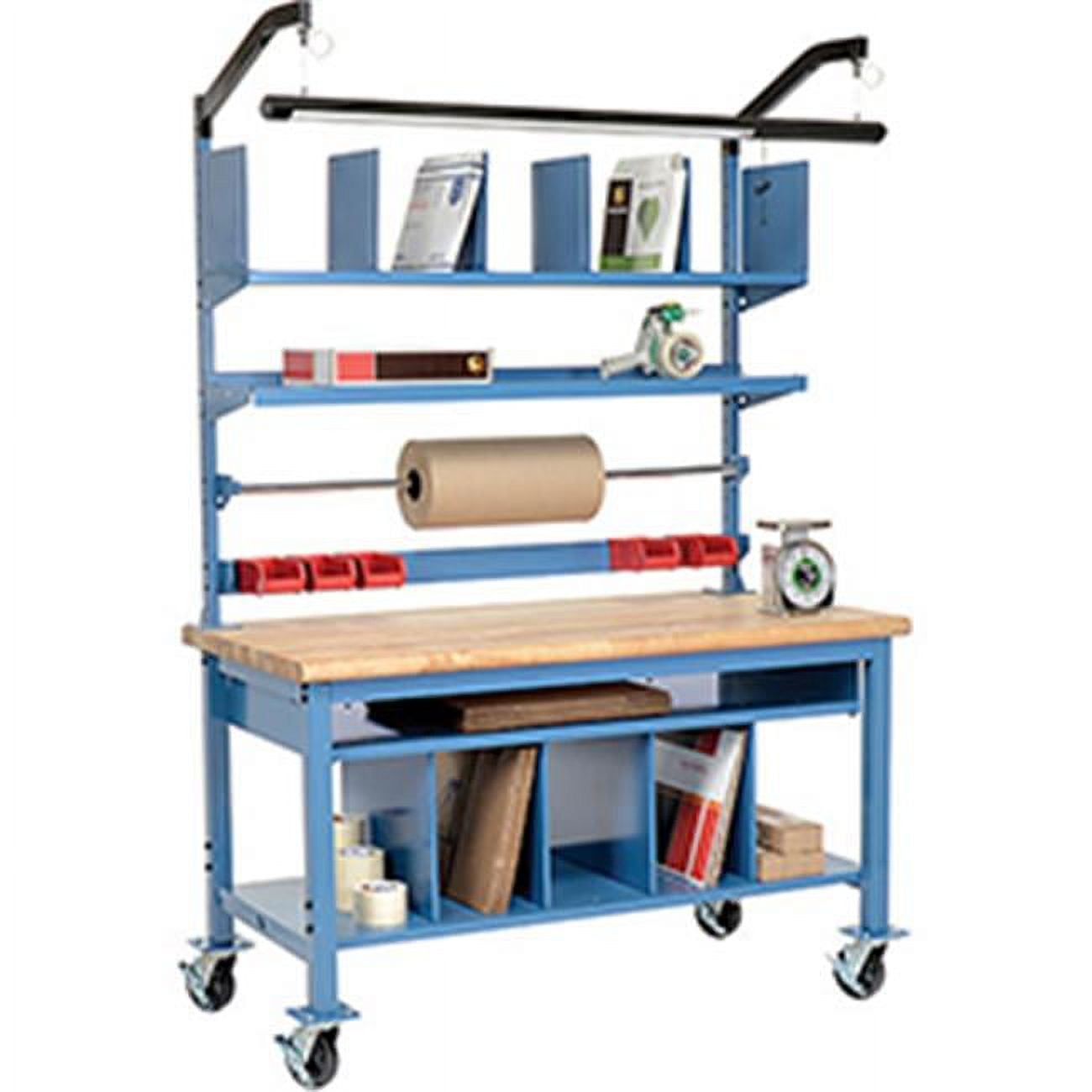 Complete Mobile Packaging Workbench Maple Butcher Block Safety Edge ...