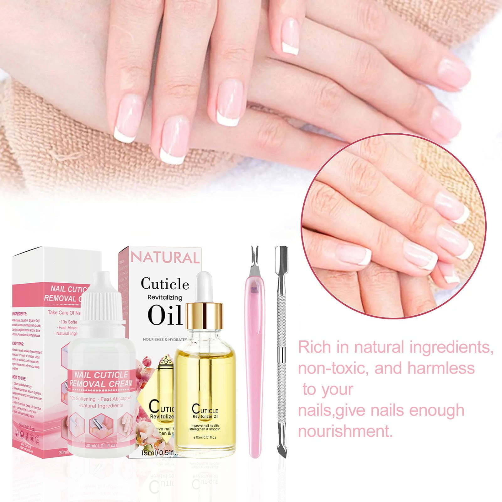 Complete Nail Care Kit with 1.0 fl oz Cuticle Removal Cream,15ml ...
