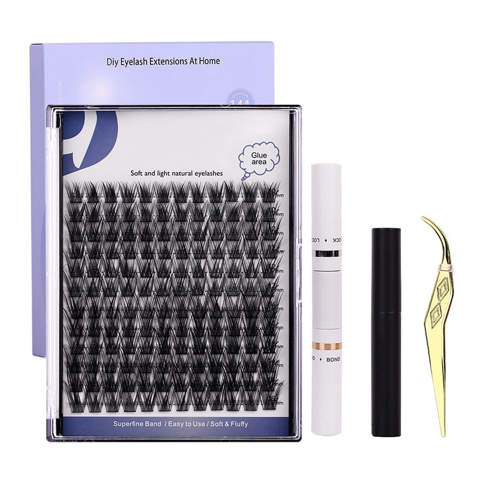 Complete Natural False Eyelash Extension Kit with Adhesive, Sealer ...