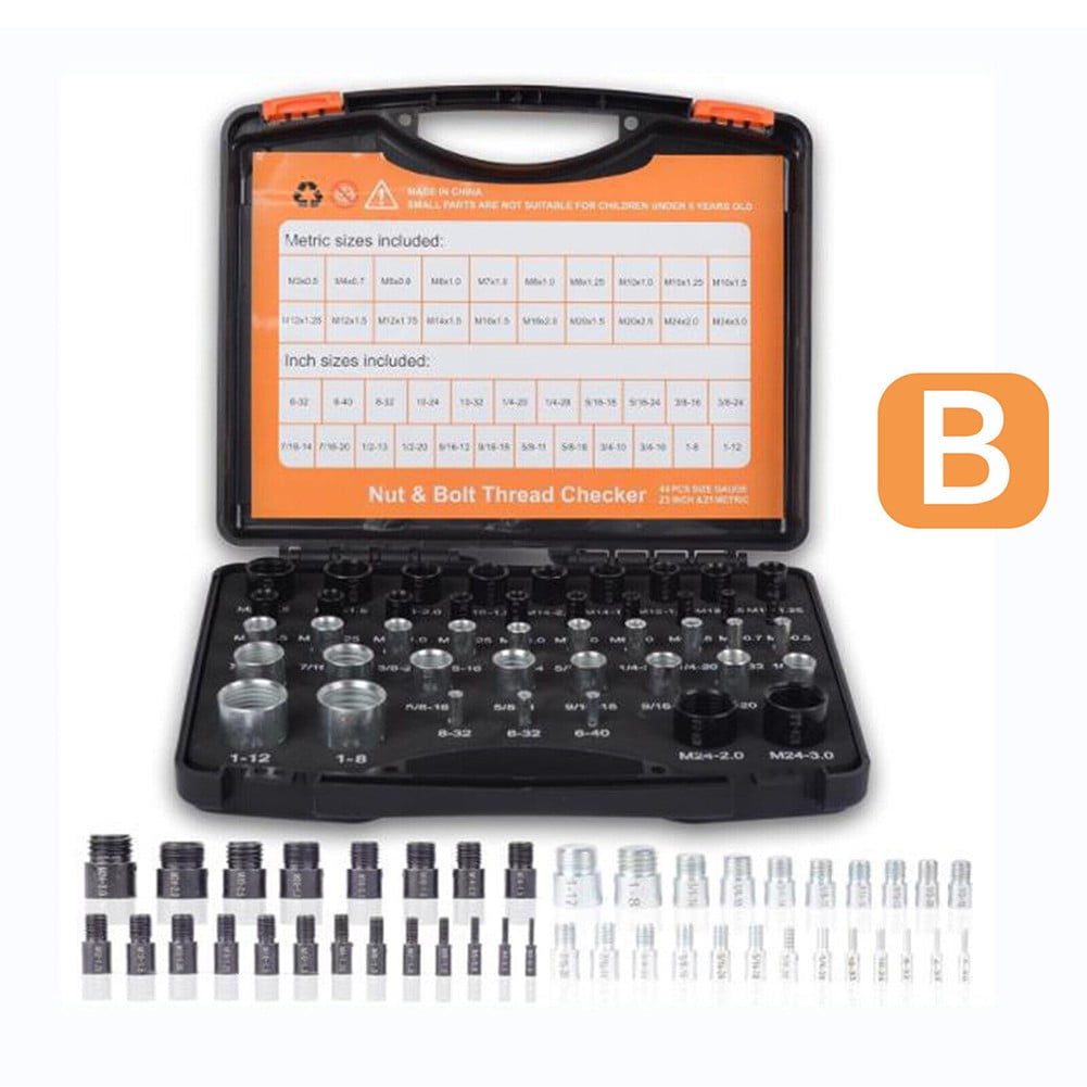 Complete Nut And Bolt Size Identification Set Inch & Metric Thread ...