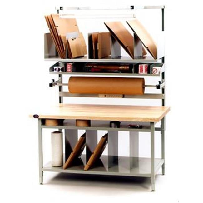 Complete Packaging Bench, Model CPB, White Plastic Laminate with 90 deg ...