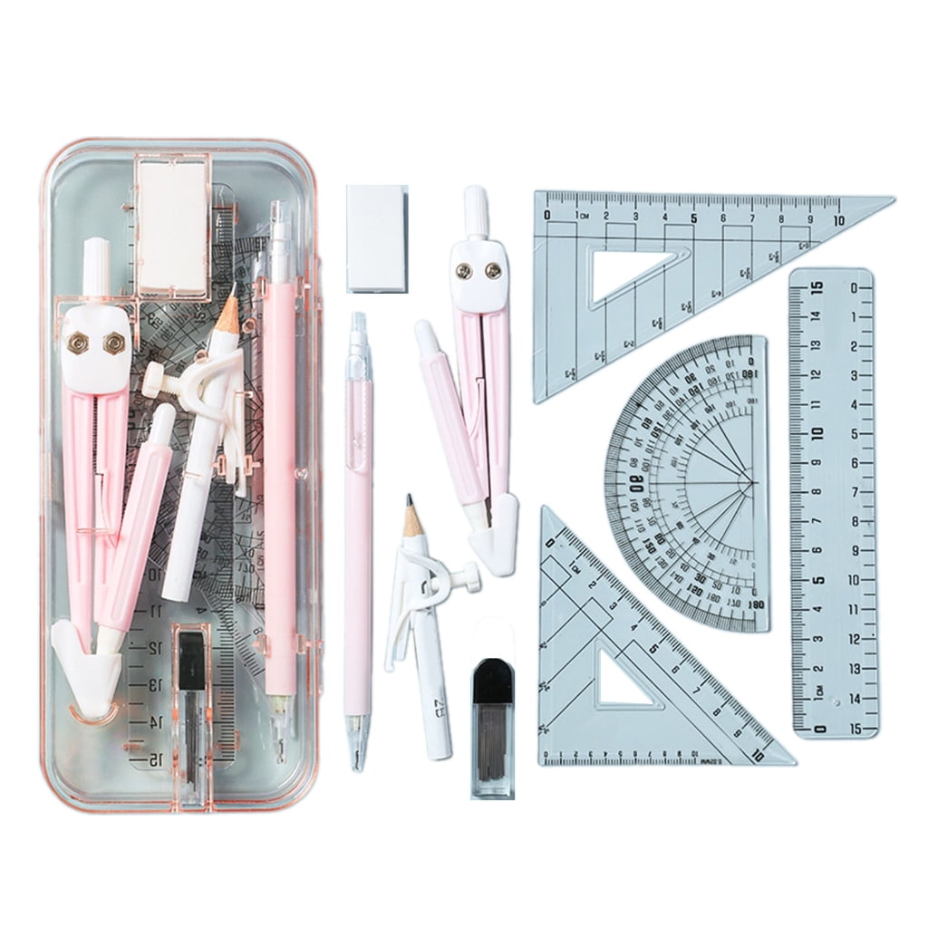 Plastic Compass Set With Rulers Protractors for Technical Sketching ...