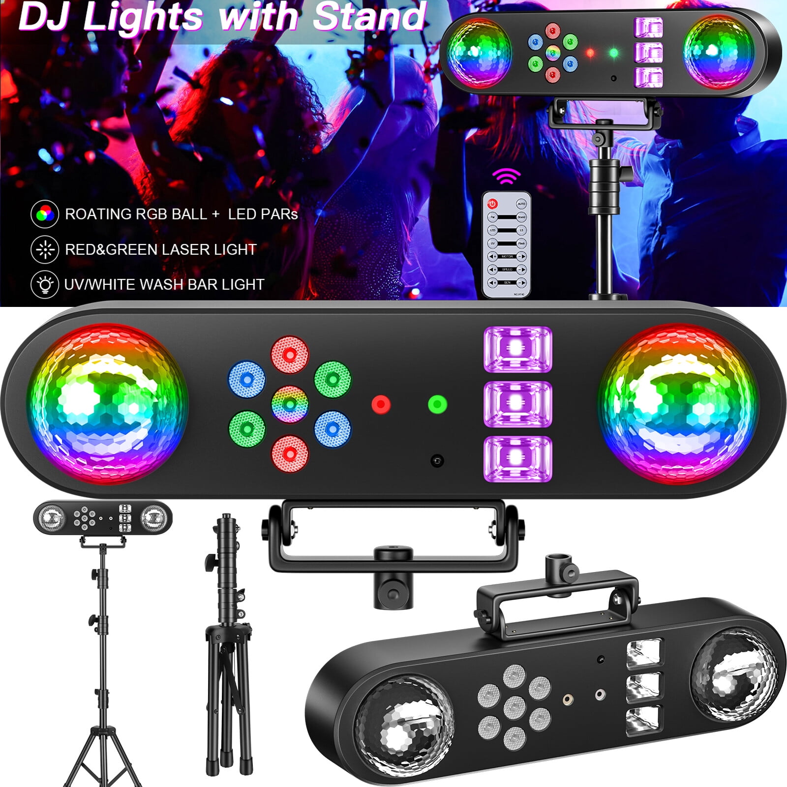 Complete Professional 5in1 Stage LEDs Lights DJ Band Party DMX System ...