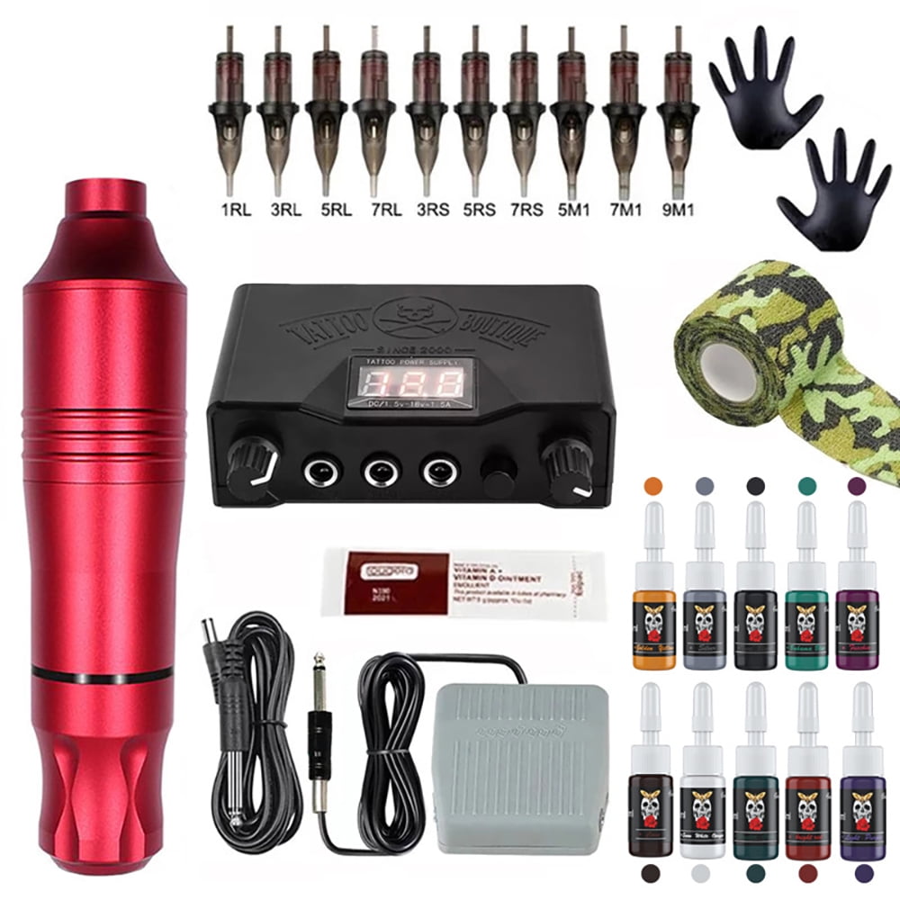 Complete Professional Rotary Tättoo Kit – Includes Tättoo Pen, Power ...