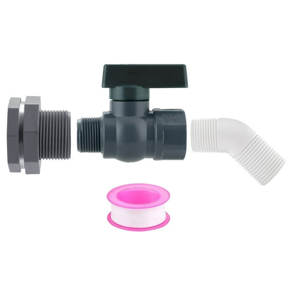 Complete Rain Barrels Spigot Set With 3/4 Inch PVC Valves Adapters For ...