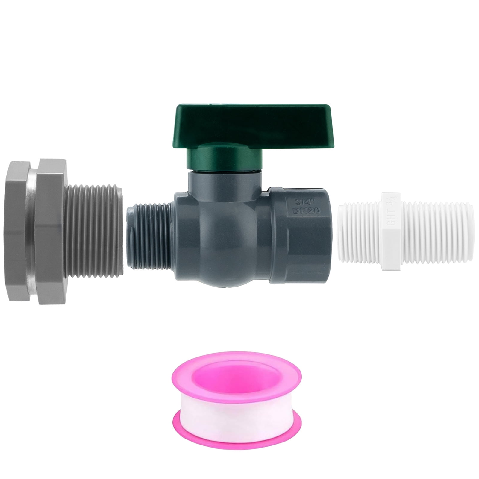 Complete Rain Barrels Spigot Set With 3/4 Inch PVC Valves Adapters For ...