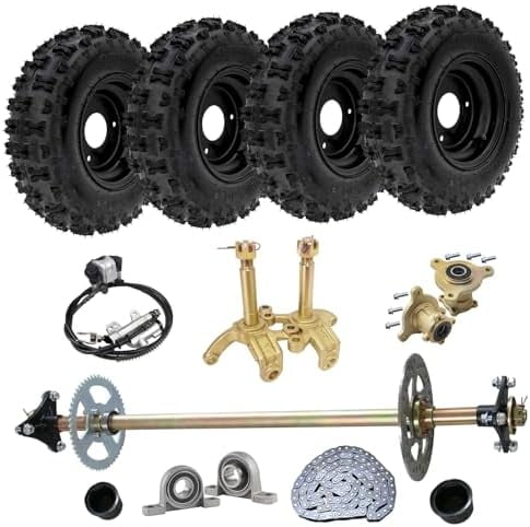 Complete Rear Axle Shaft Kit with 6" Front/Rear Wheels, Tires, Rims ...