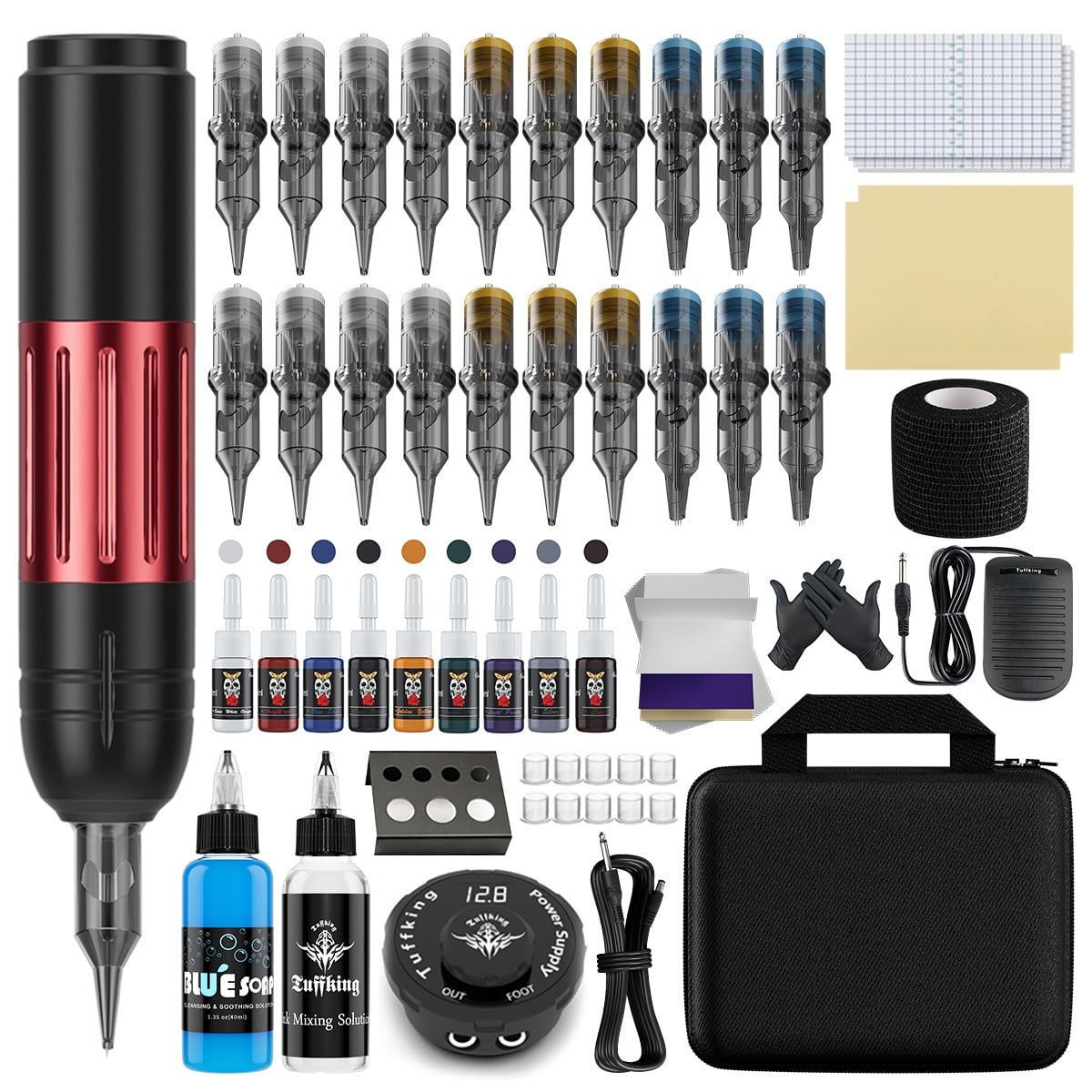 Complete Rotary Tättoo Kit – Professional Machine with LCD Power Supply ...