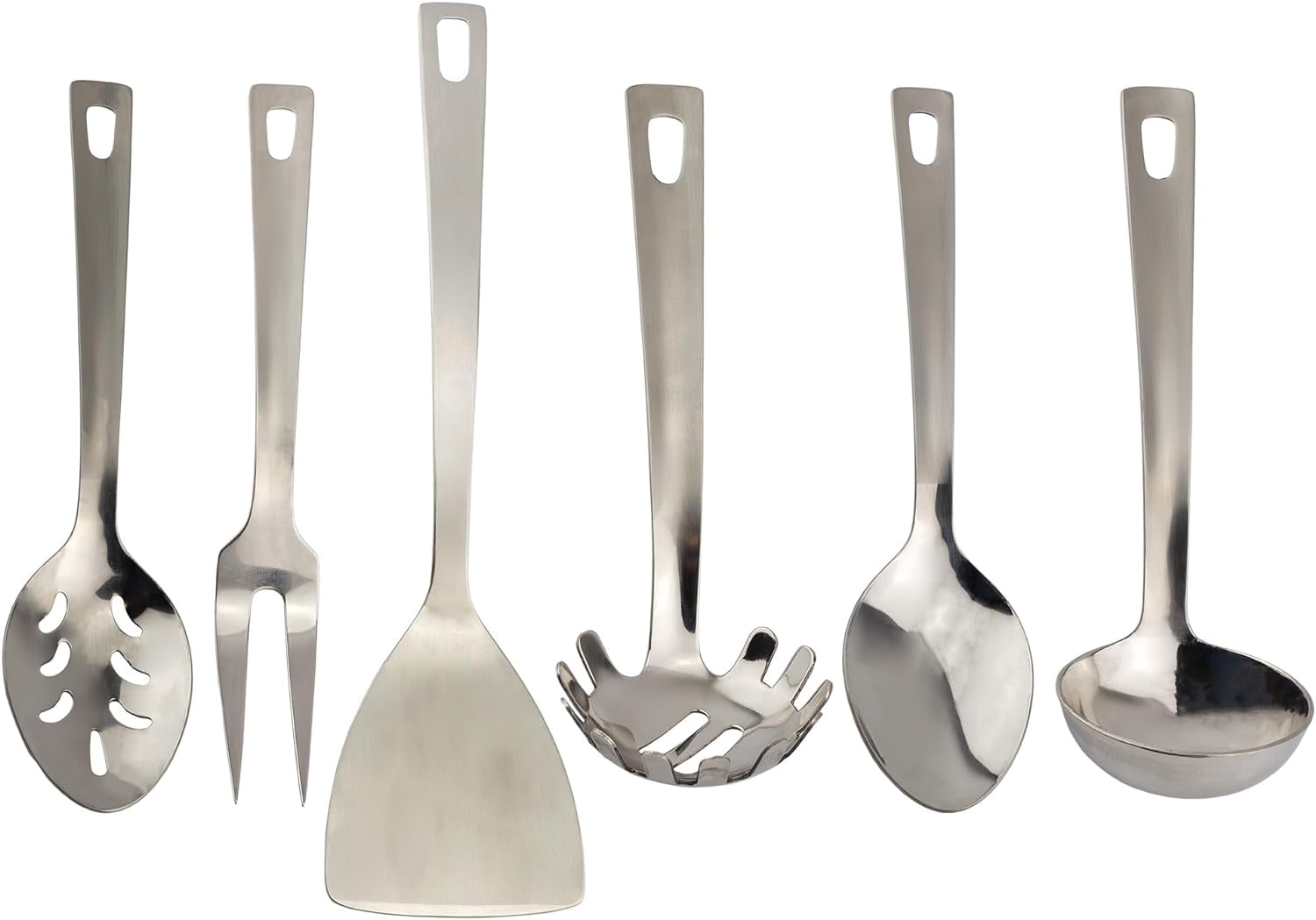 Complete Serving Set (6-Piece, Silver); w/Pasta Server, Fork, Slotted ...