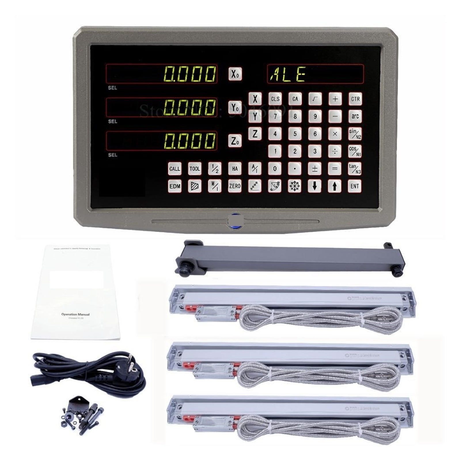 Complete Set 3 Axis Dro Digital Readout SDS6-3V Metal Case With 3PCS KA-300 Linear Glass Scale ...