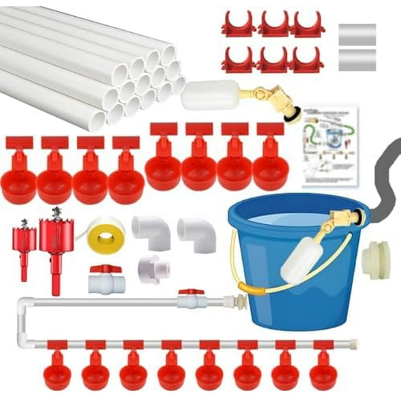 Complete Set Automatic Chicken Waterer Cups with PVC Pipe,Chickens ...
