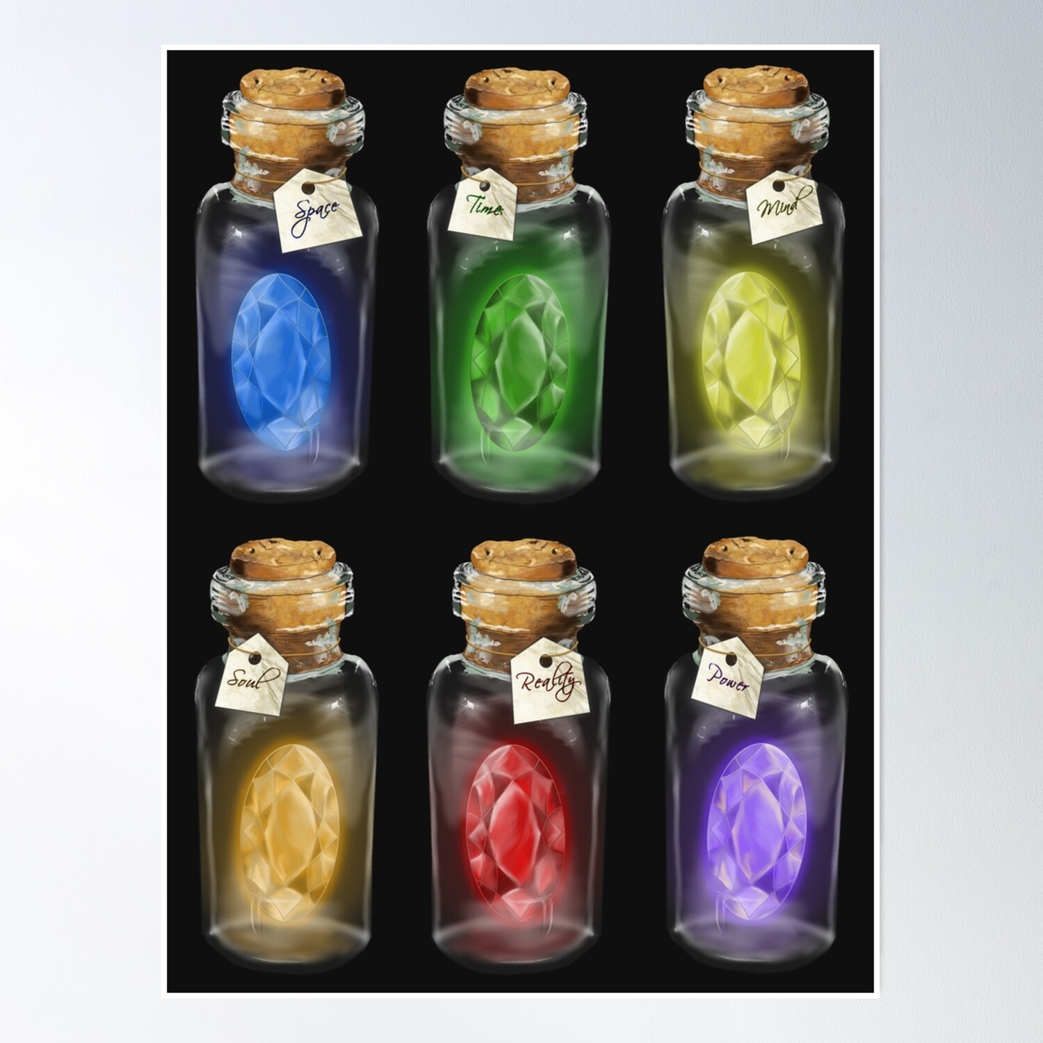Complete Set Of *Infinity Stones* Poster Wall Art, Modern Wall Decor ...