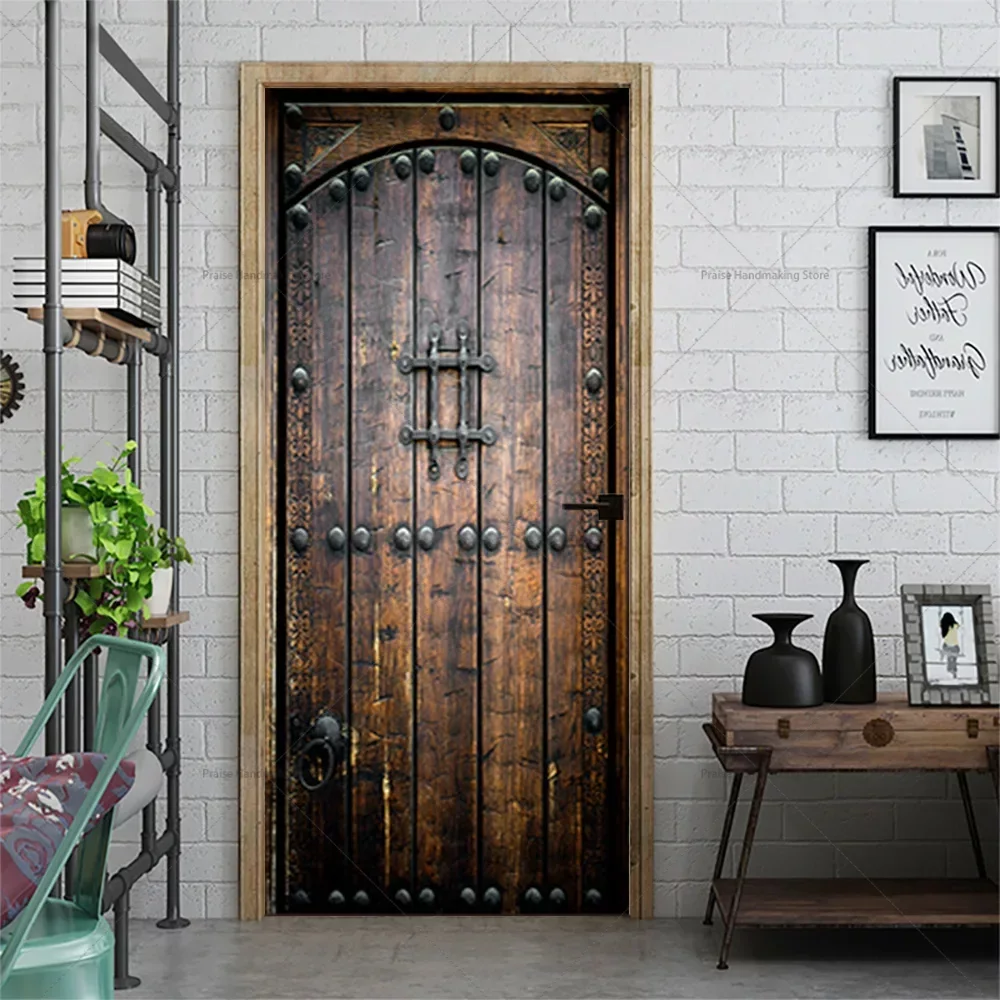 Complete Set of Matte Wooden Door Stickers PVC Vinyl Waterproof Self ...