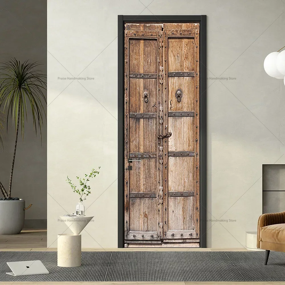 Complete Set of Matte Wooden Door Stickers PVC Vinyl Waterproof Self ...