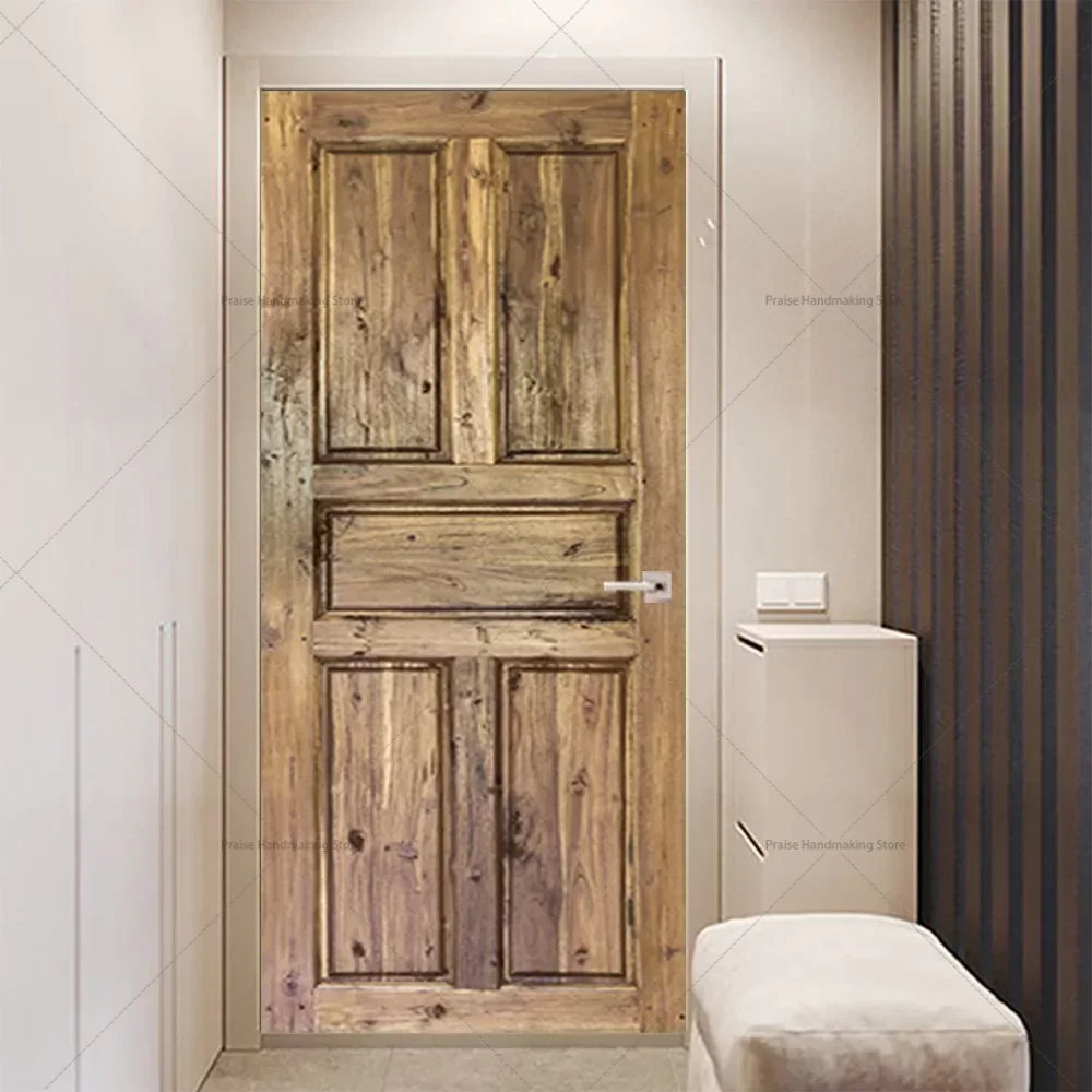 Complete Set of Matte Wooden Door Stickers PVC Vinyl Waterproof Self ...