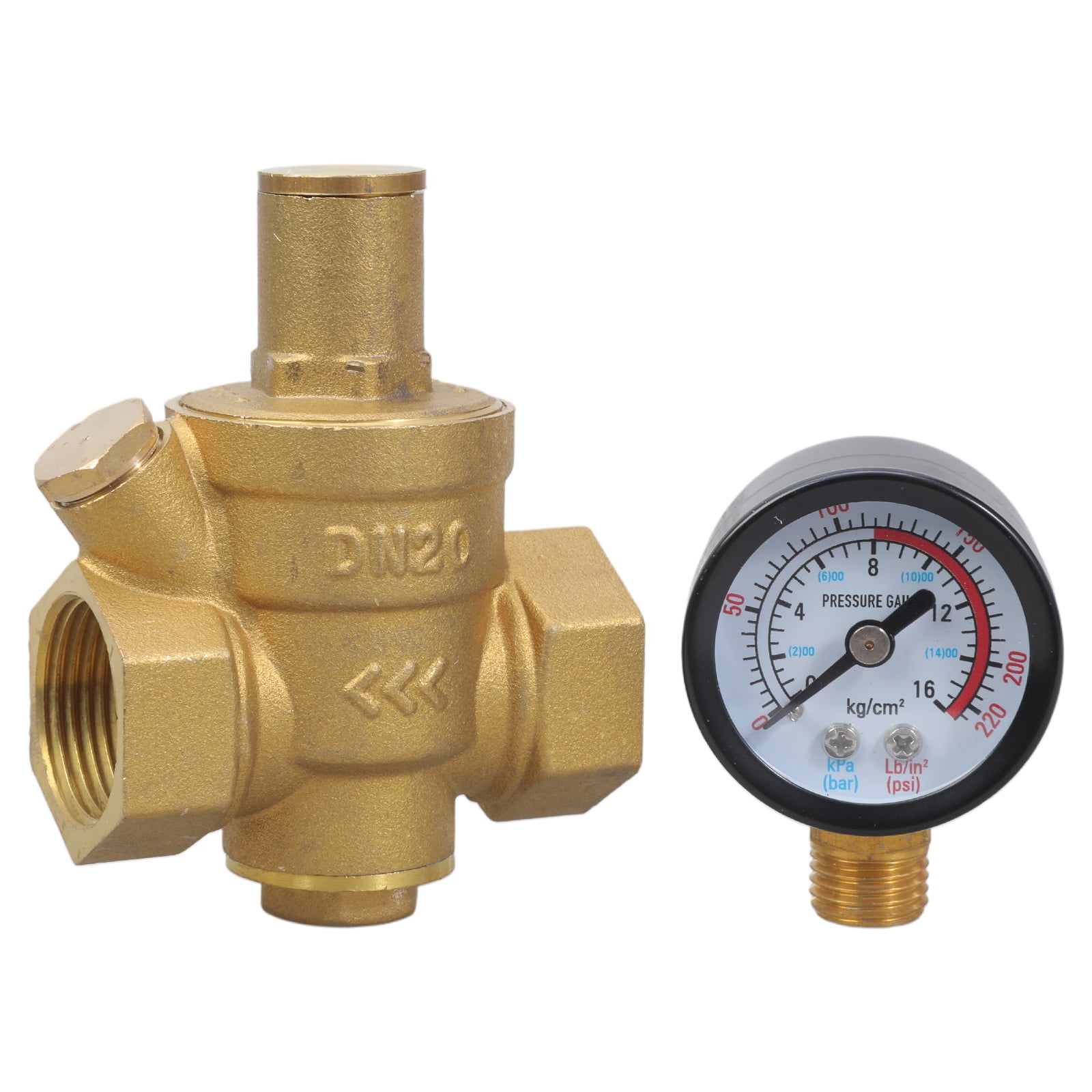 Complete SetPressure Regulator with Gauges Inch DN15 with Pressure ...