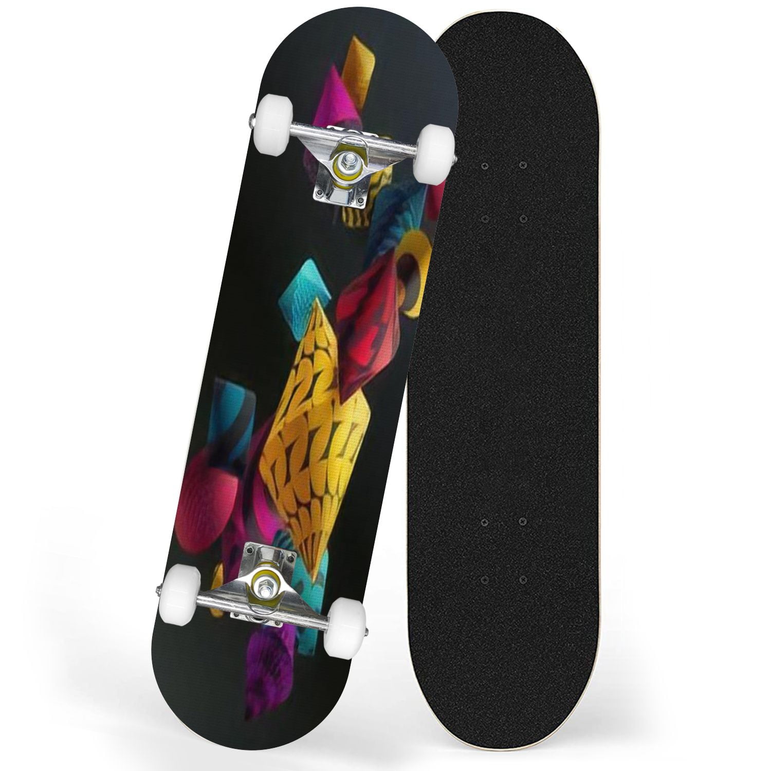 Complete Skateboards for Beginners,7 Layer Canadian Maple Double Kick ...