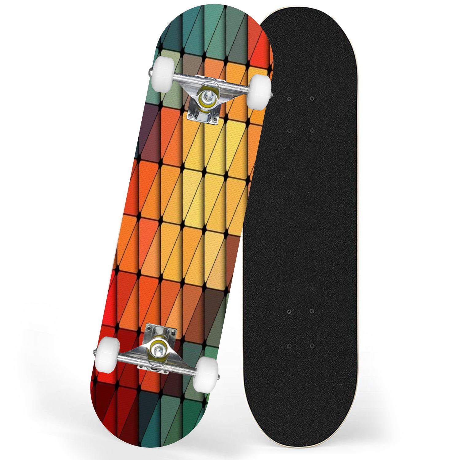 Complete Skateboards for Beginners,7 Layer Canadian Maple Double Kick ...