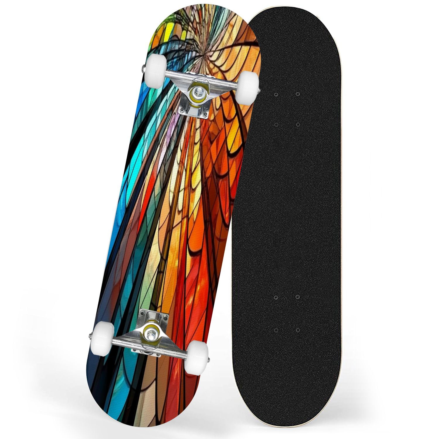 Complete Skateboards for Beginners,7 Layer Canadian Maple Double Kick ...