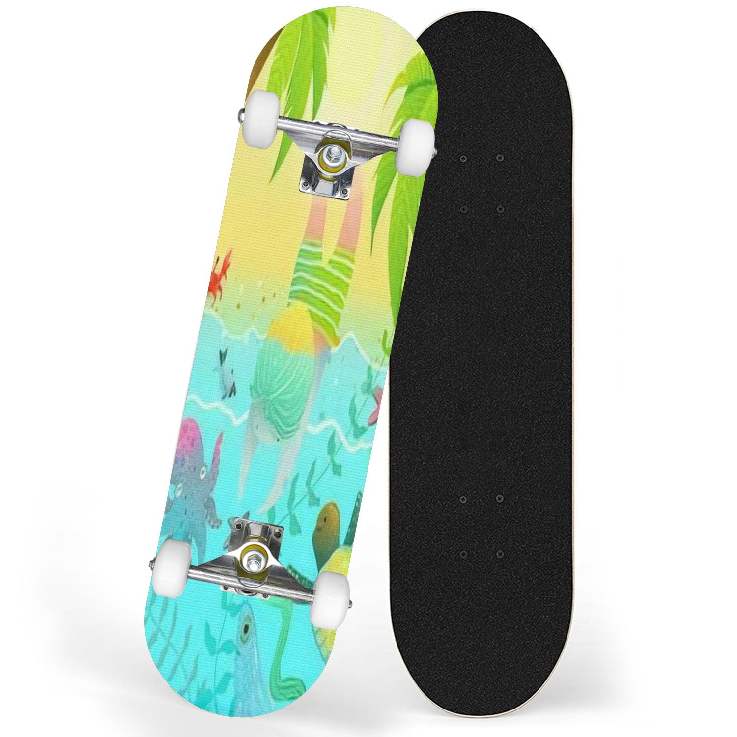 Complete Skateboards for Beginners,7 Layer Canadian Maple Double Kick ...