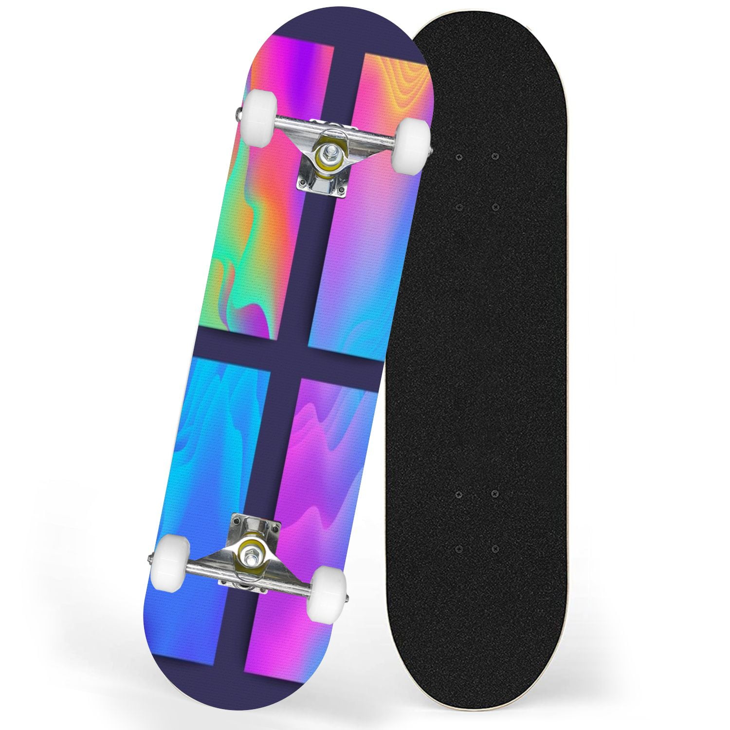 Complete Skateboards for Beginners,7 Layer Canadian Maple Double Kick ...