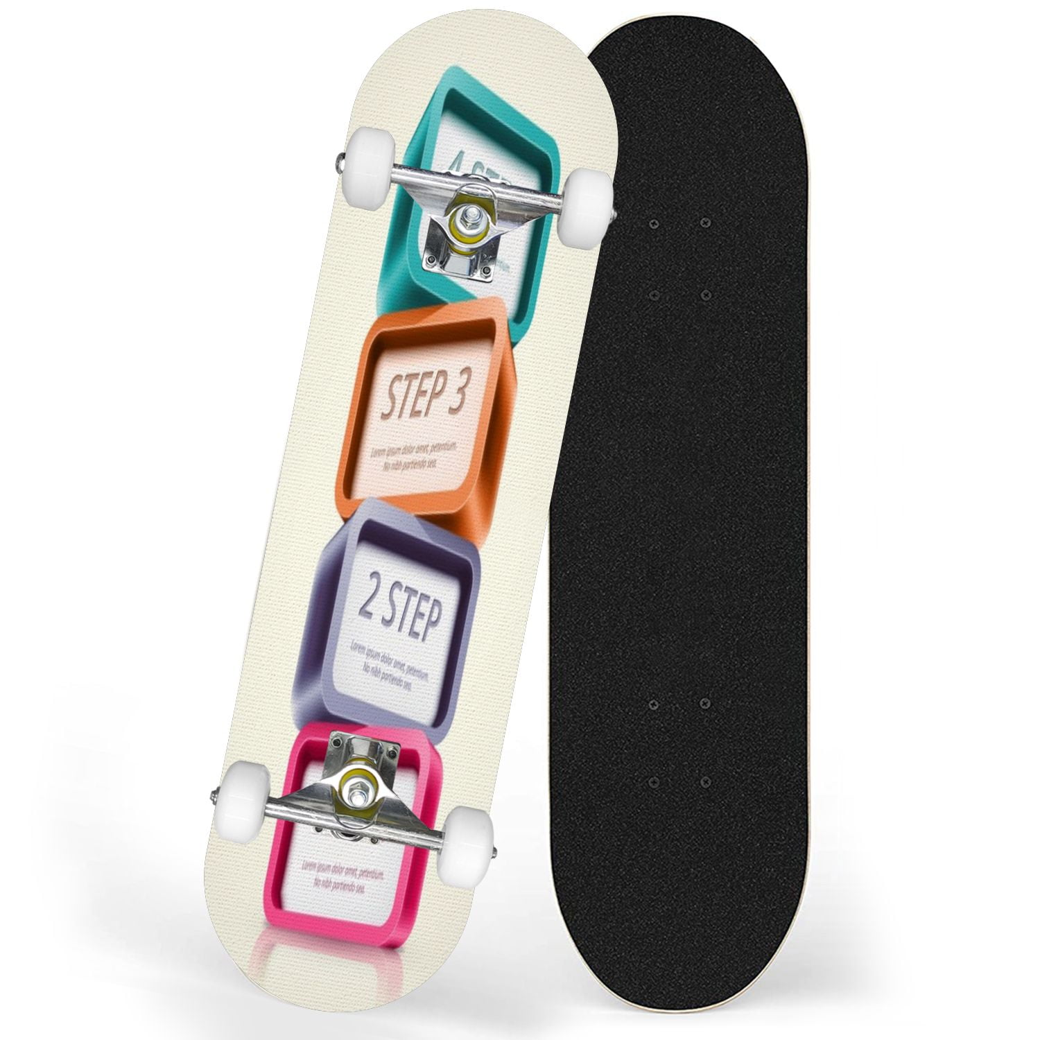 Complete Skateboards for Beginners,7 Layer Canadian Maple Double Kick ...