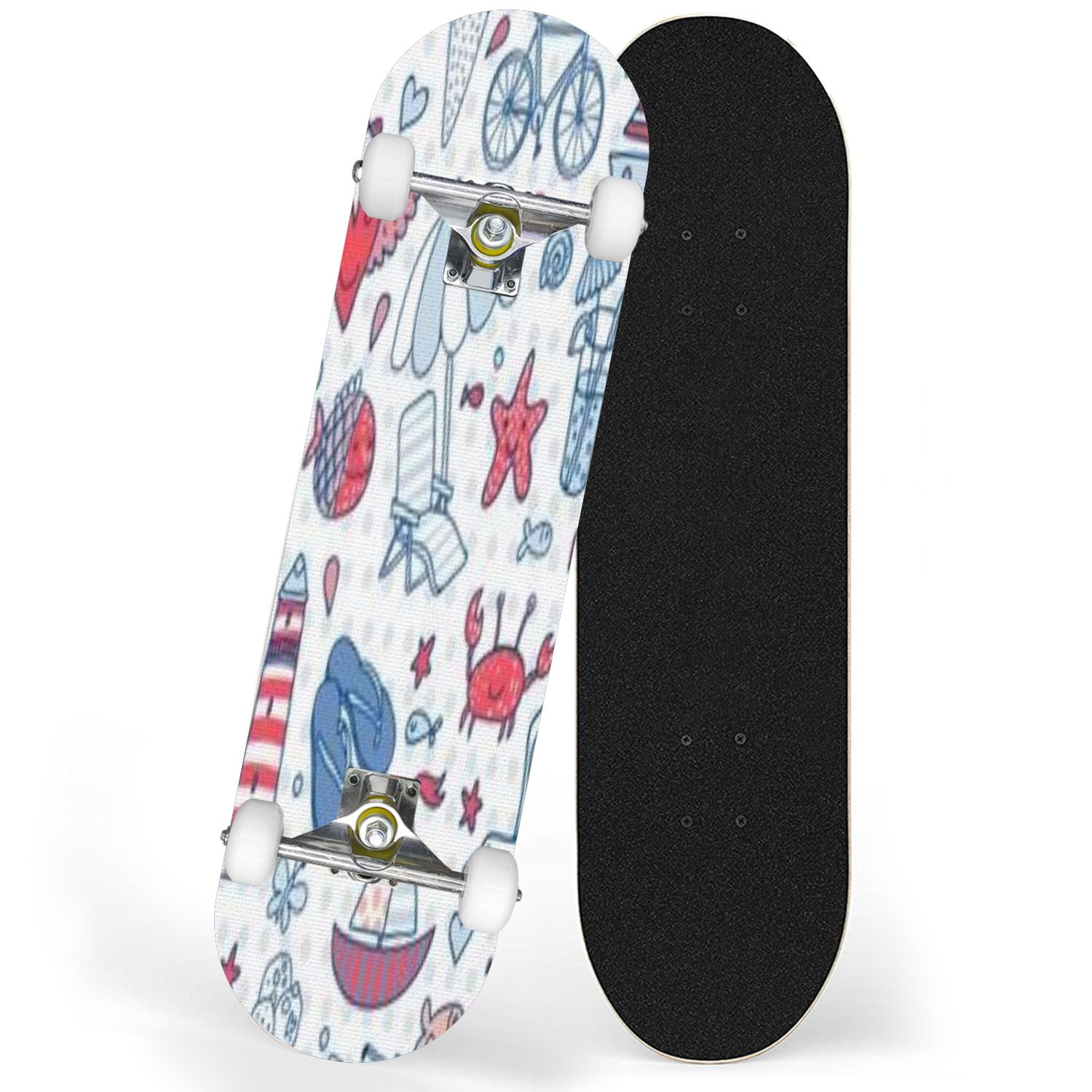 Complete Skateboards for Beginners,7 Layer Canadian Maple Double Kick ...