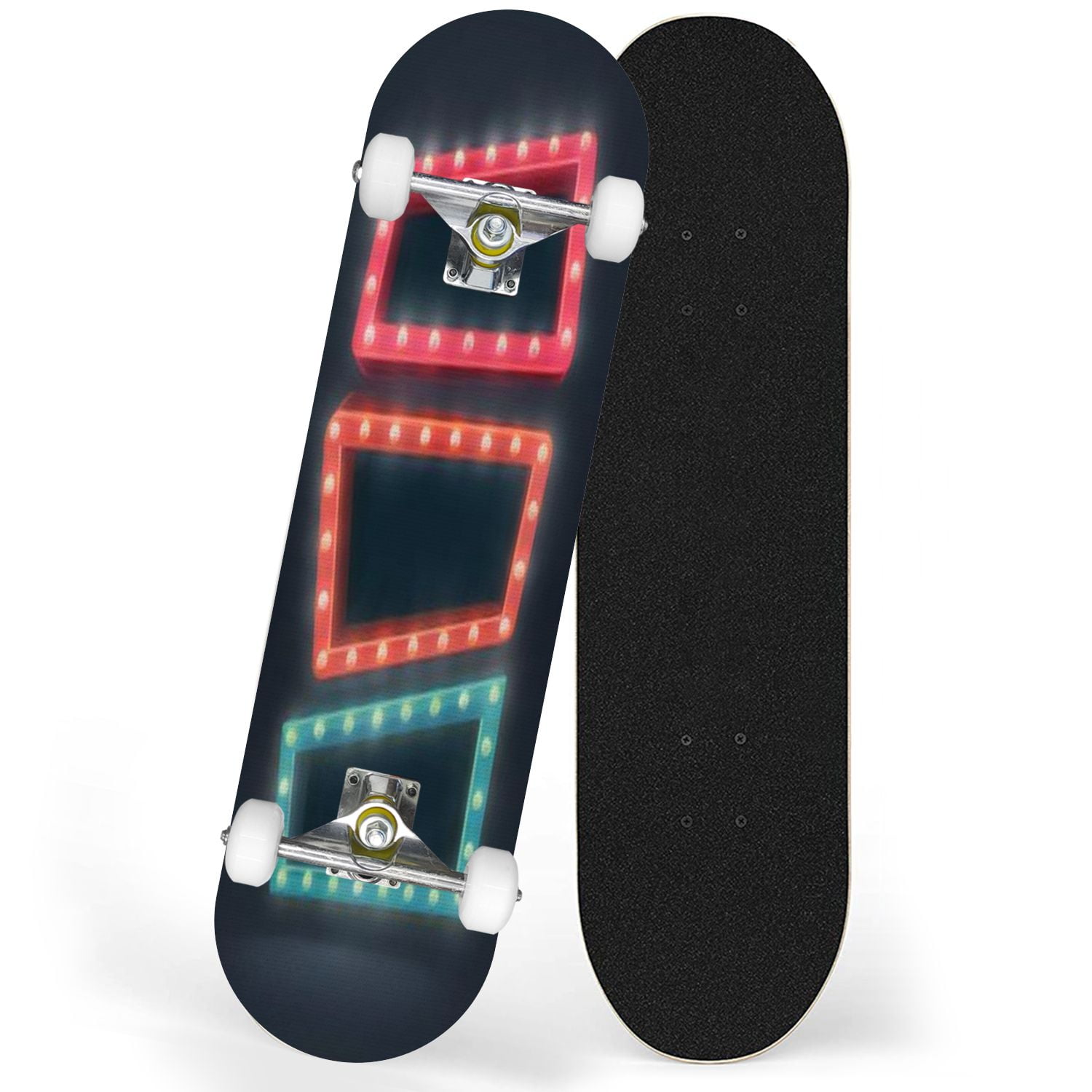 Complete Skateboards for Beginners,7 Layer Canadian Maple Double Kick ...