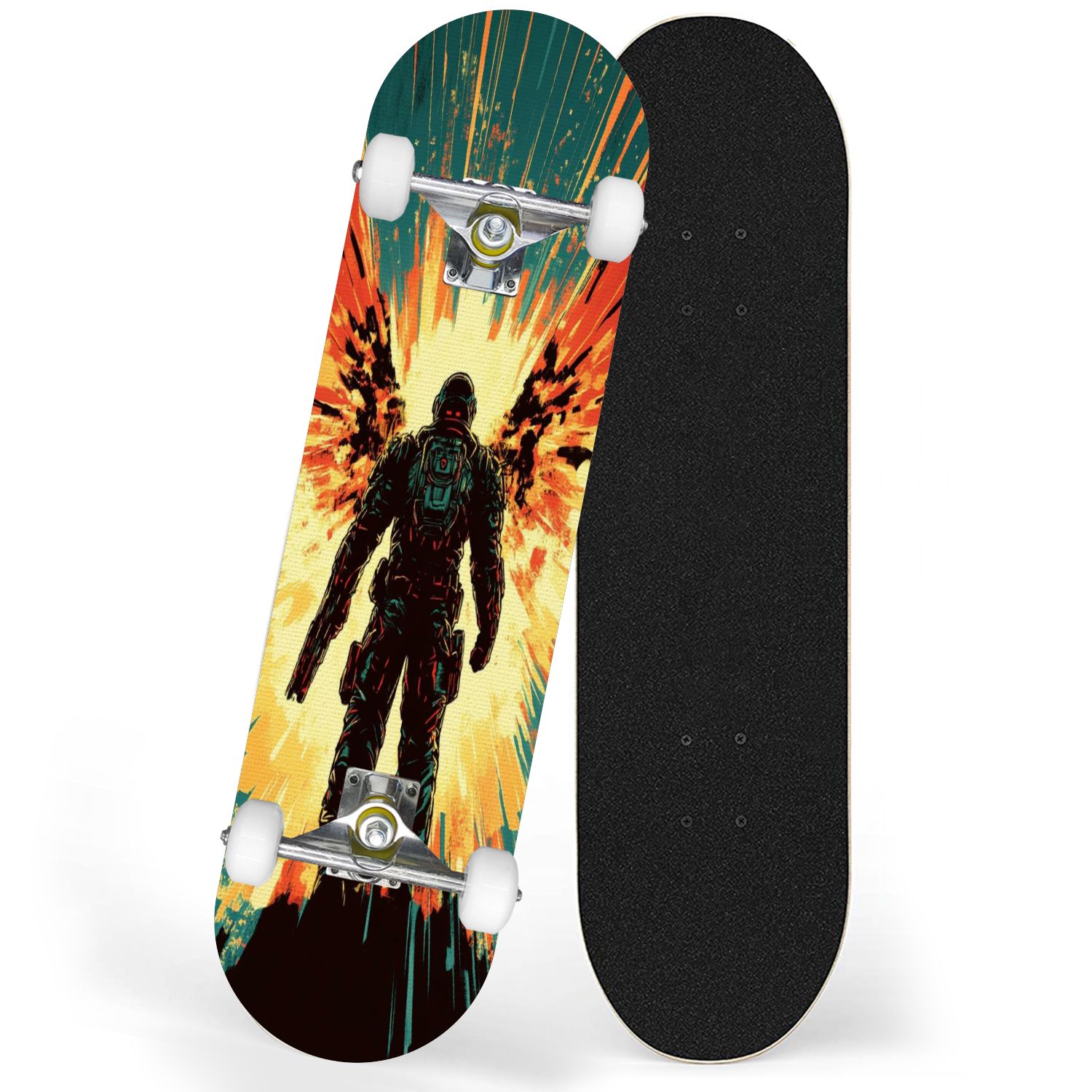 Complete Skateboards for Beginners,7 Layer Canadian Maple Double Kick ...