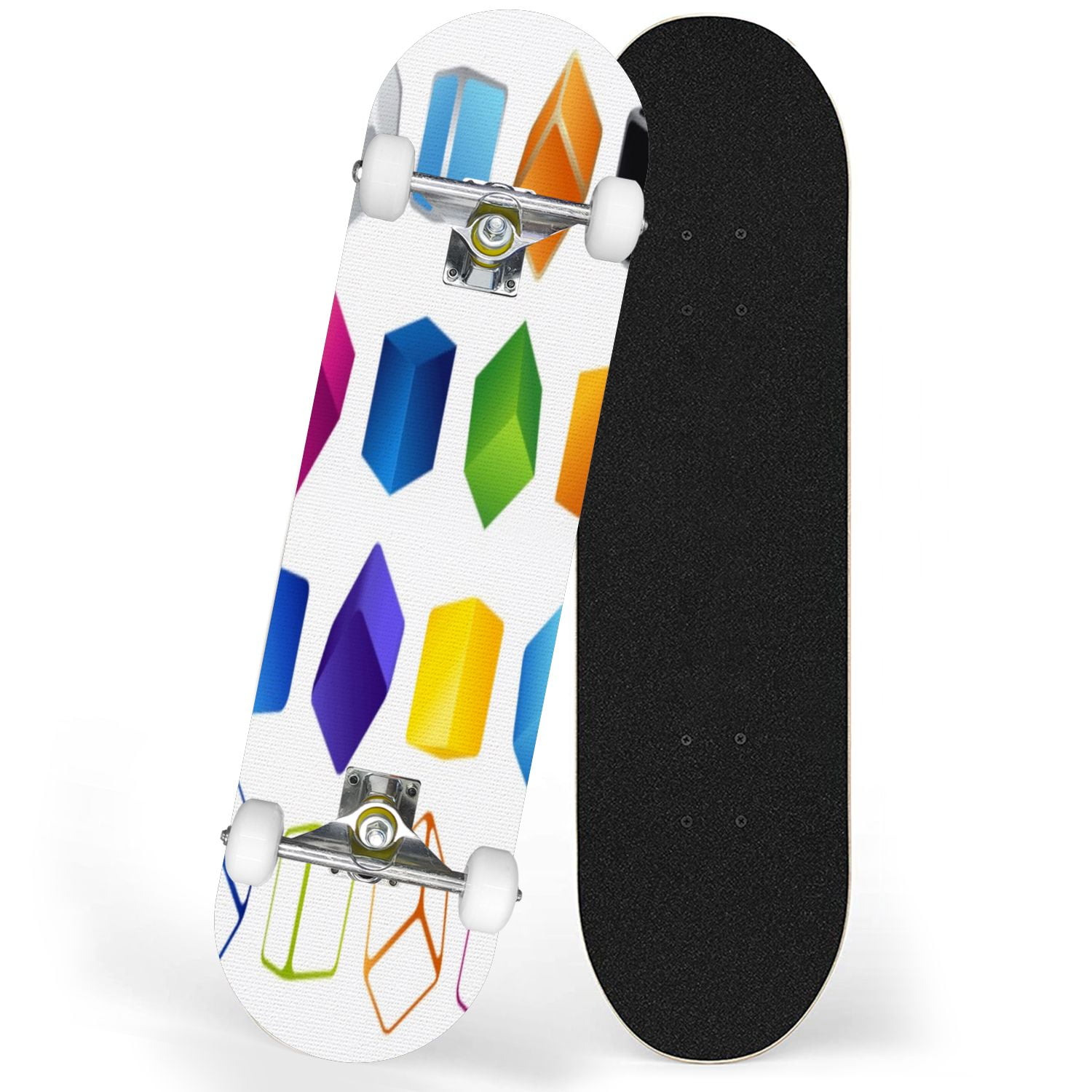 Complete Skateboards for Beginners,7 Layer Canadian Maple Double Kick ...