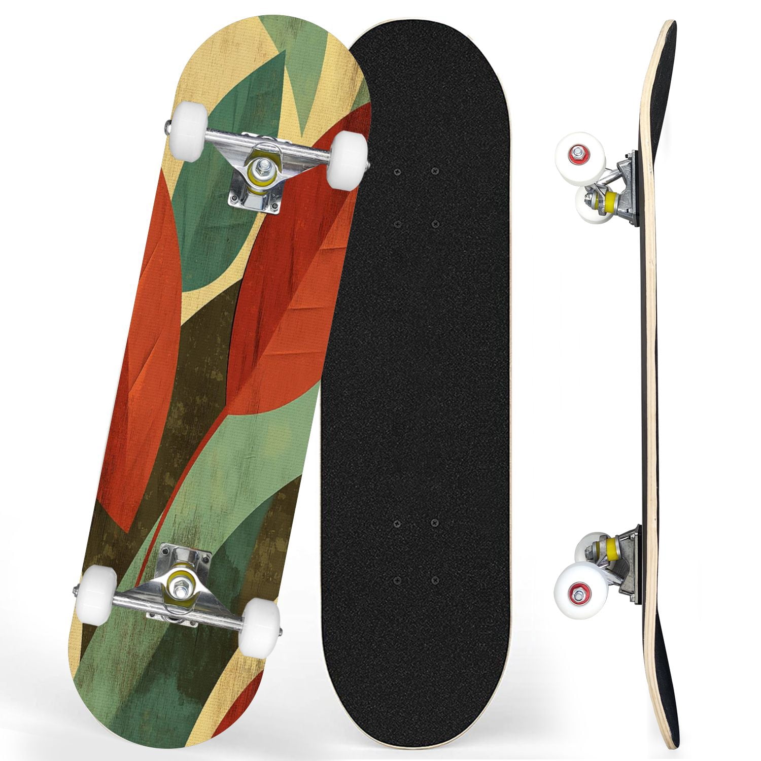 Complete Skateboards for Beginners,7 Layer Canadian Maple Double Kick ...